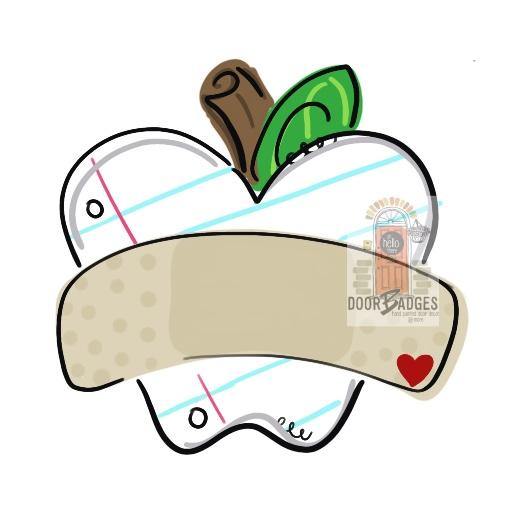 School Apple with bandaid Door Hanger - Teacher - teacher gift – DoorBadges