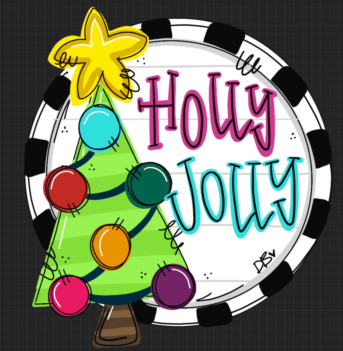 TEMPLATE: Holly Jolly Door Hanger Download Template - Printable Templa ...
