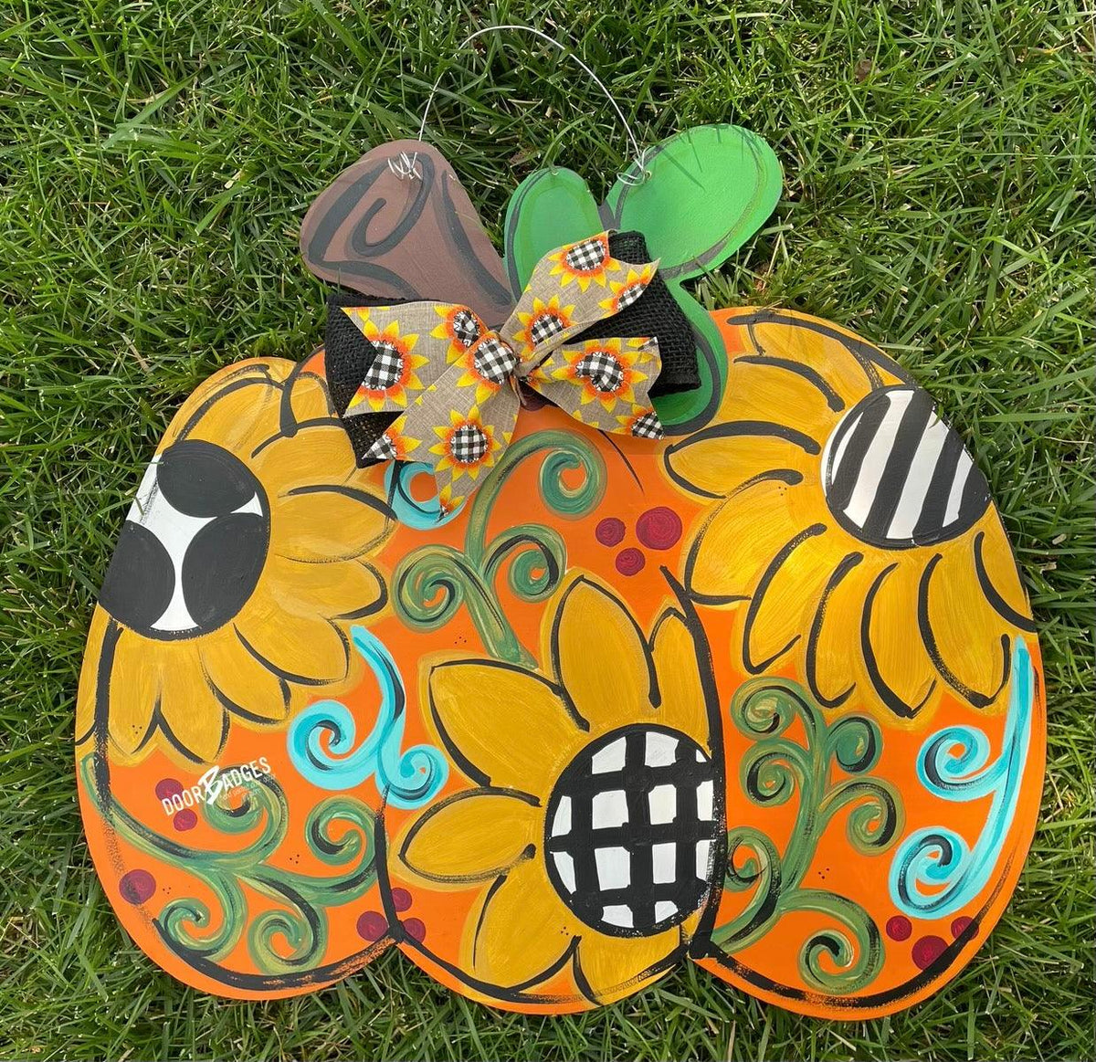 Sunflower Fall Pumpkin Door Hanger - Fall - Autumn - harvest - Thanksg ...