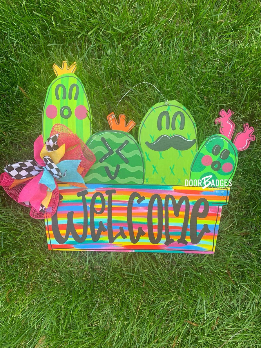 Cactus Door Hanger - Cactus Family door hanger – DoorBadges