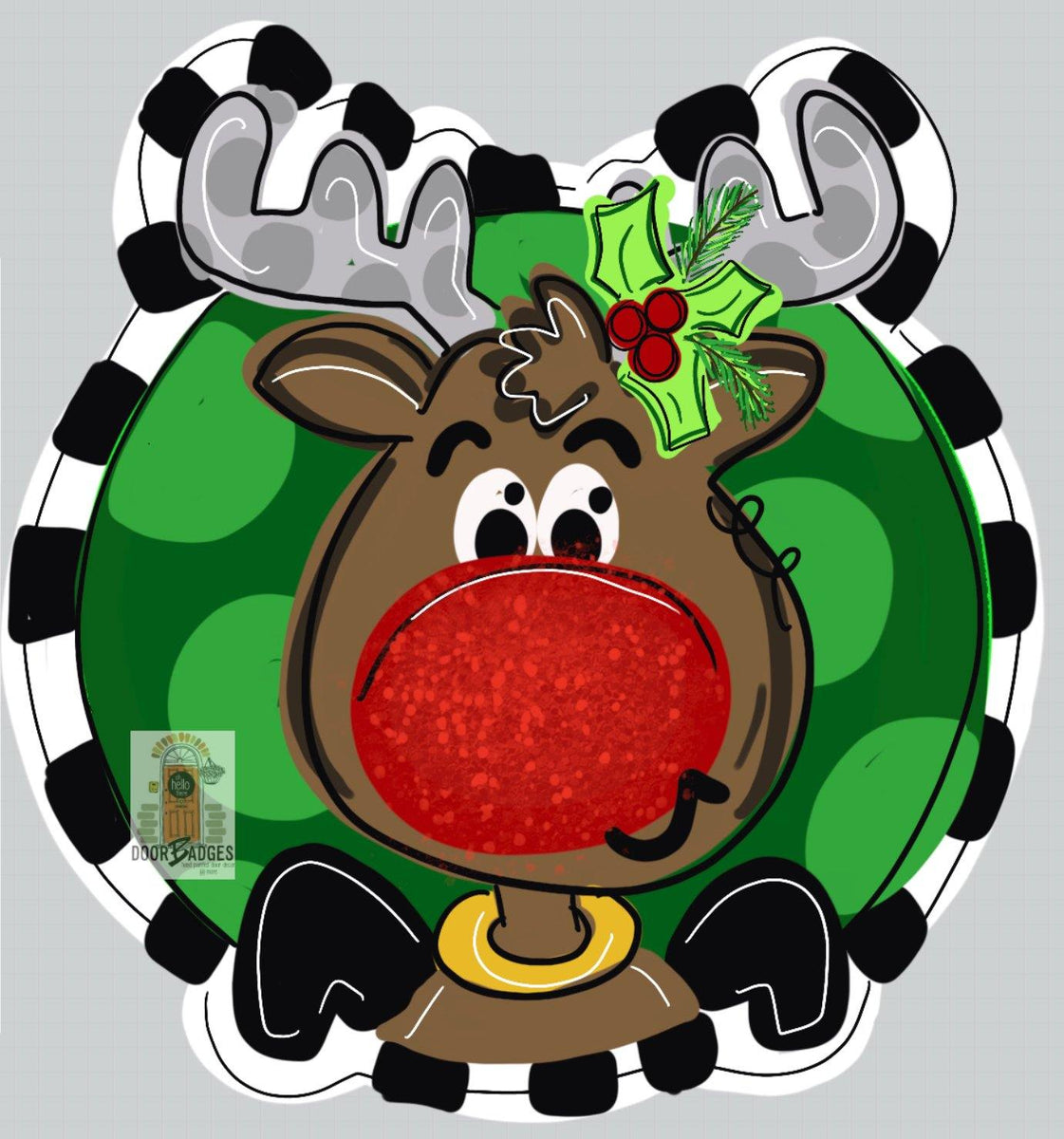 TEMPLATE: Reindeer in a Circle Door Hanger Download Template - Printab ...