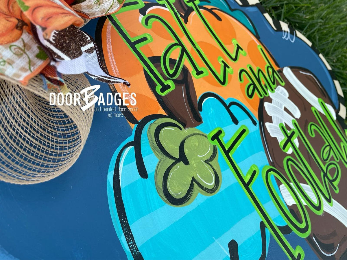Fall Football Door Hanger - hand painted personalized door hanger ...