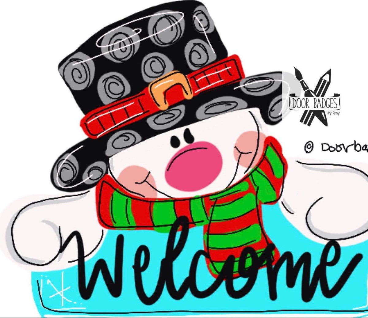 TEMPLATE: Snowman with Sign Door Hanger Download Template - Printable ...