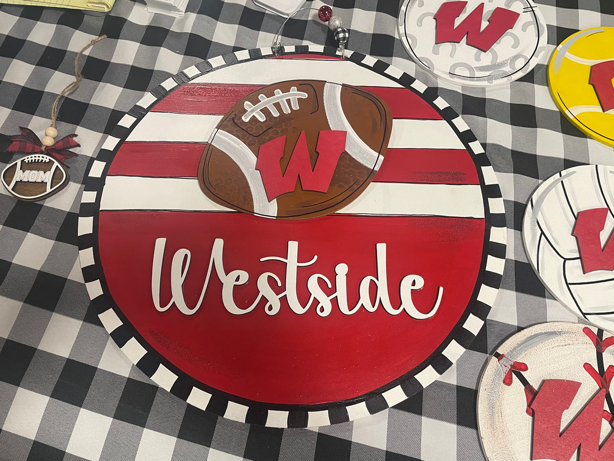 Westside Round Interchangeable door hanger -WHS FB – DoorBadges